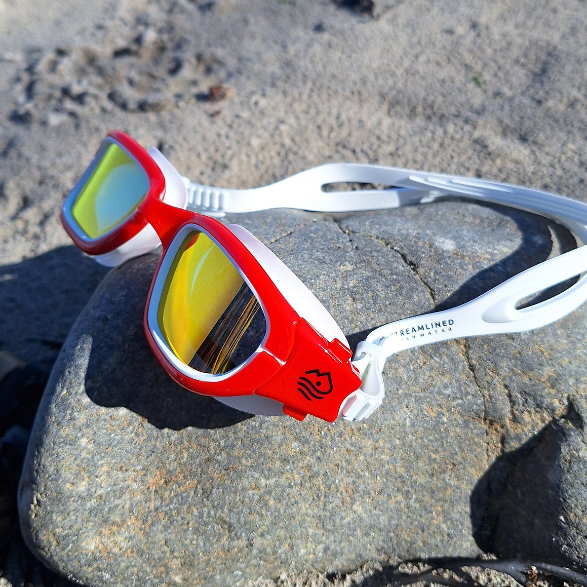 Streamlined Adult Polarized Swim Goggles - Red – troggs.com